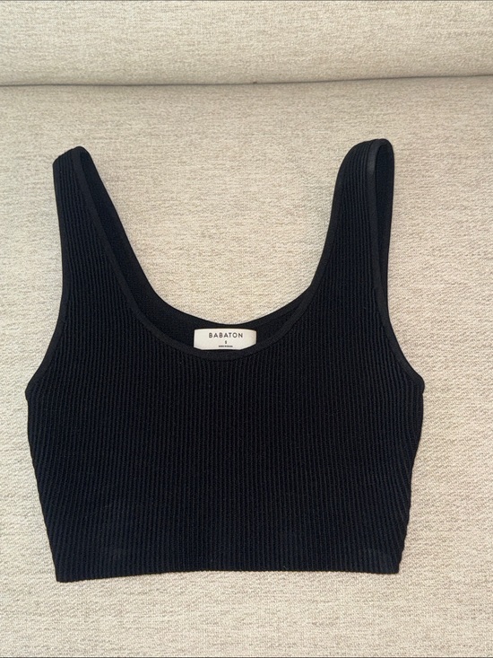 Babaton | Tops | Babaton Black Ribbed Tank Crop | Poshmark
